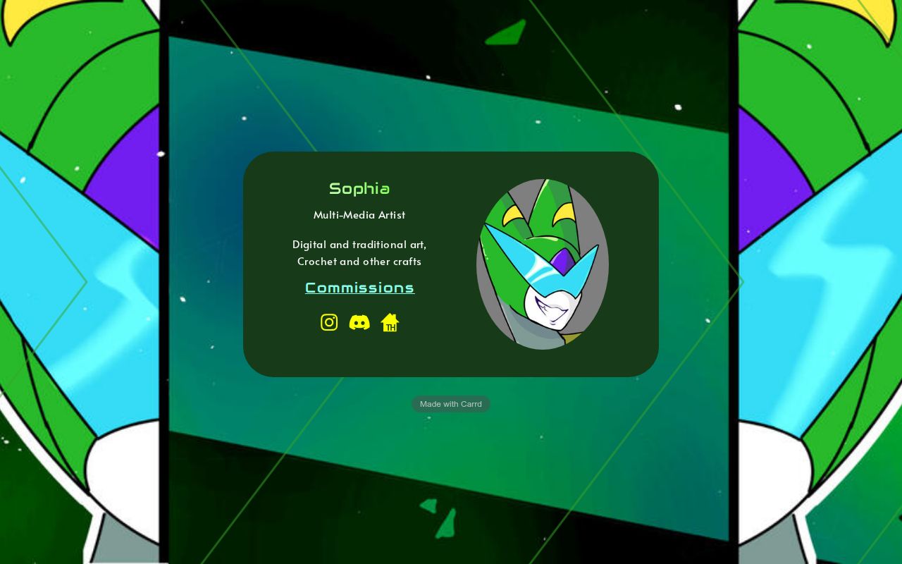 Business Card landing
